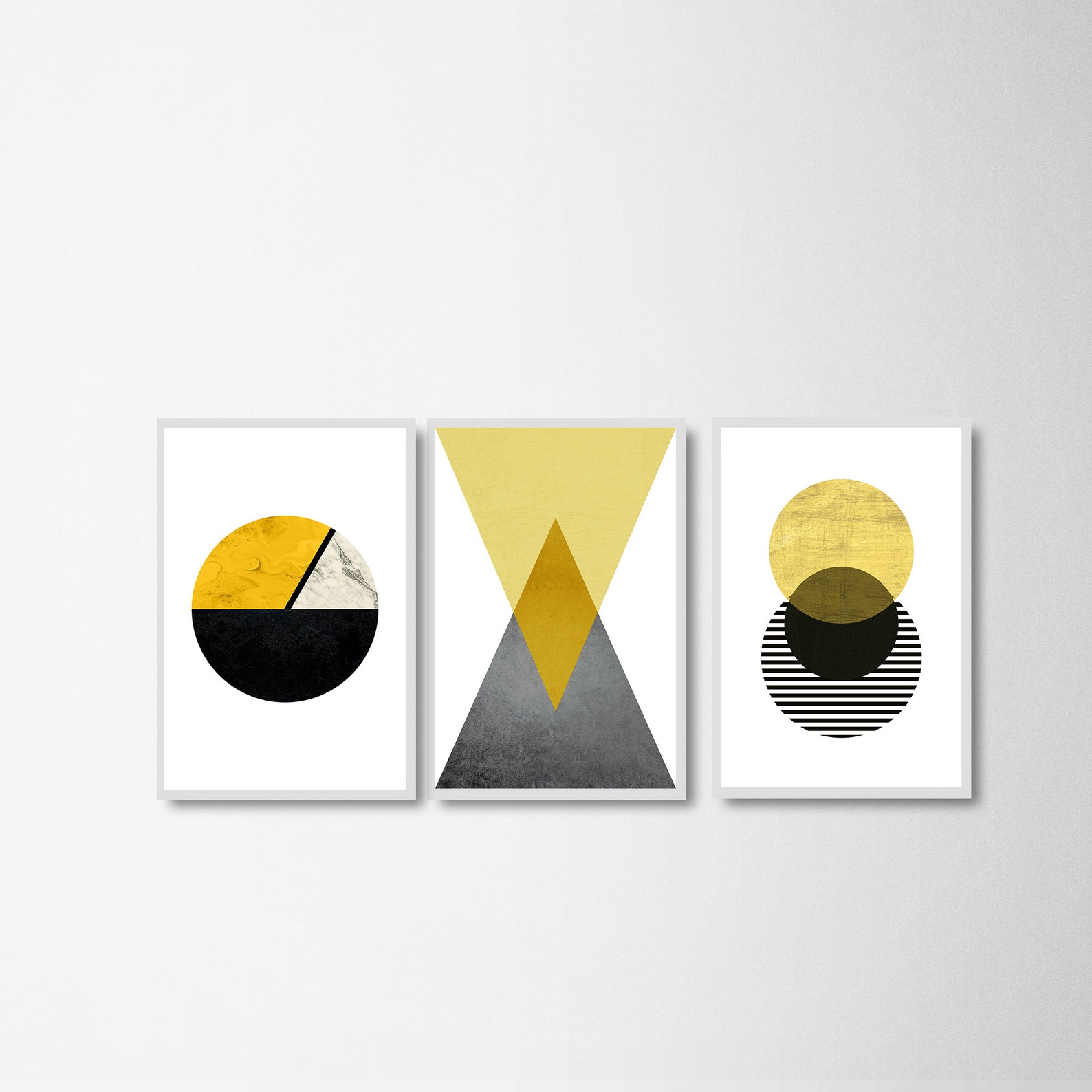 Set of Three Prints Printable Yellow Art Yellow Prints - Etsy Sweden