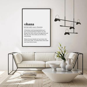 Printable Ohana Definition Art, Hawaiian Family & Togetherness Wall Art ...