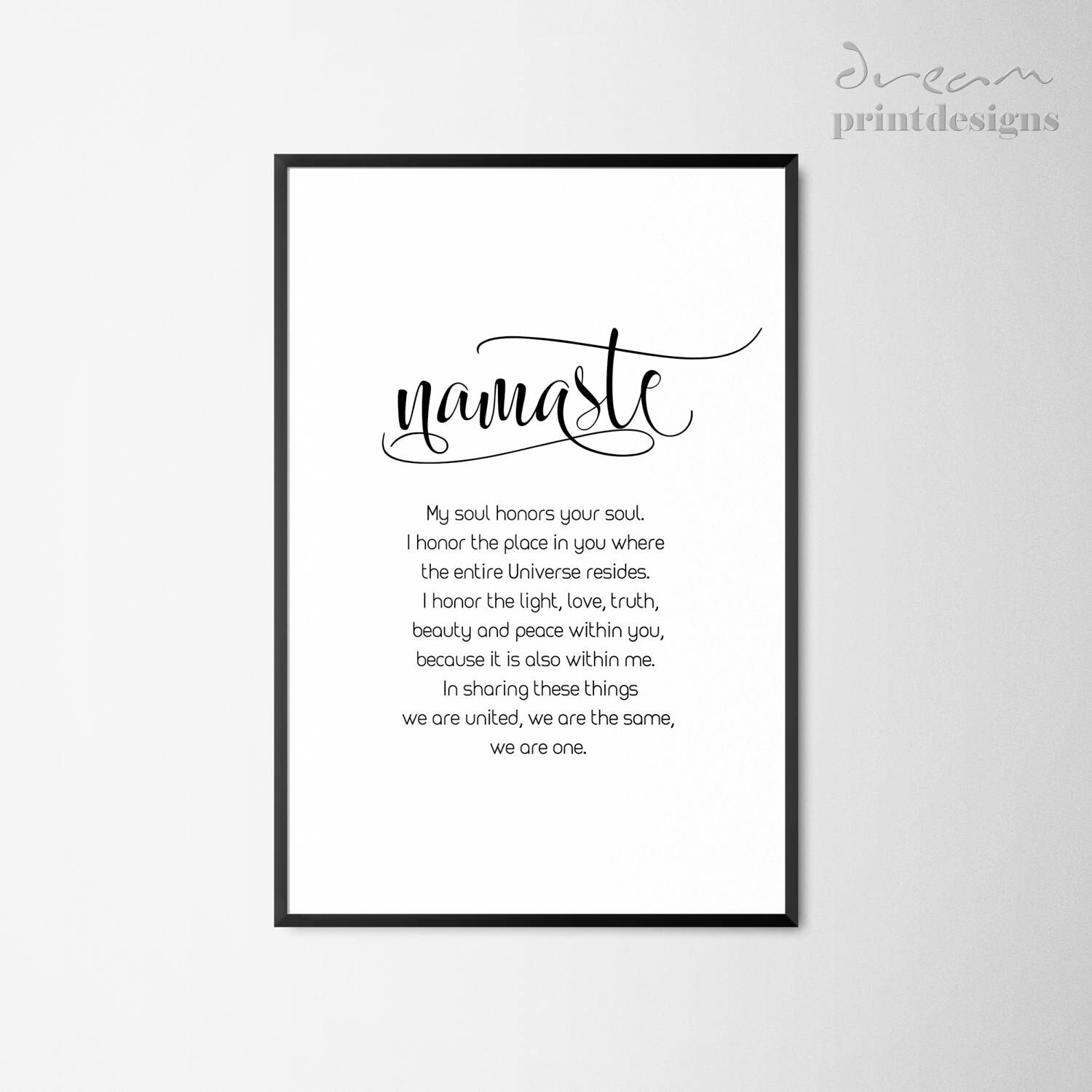 Namaste Printable Art Namaste Definition Yoga Gifts Wall - Etsy