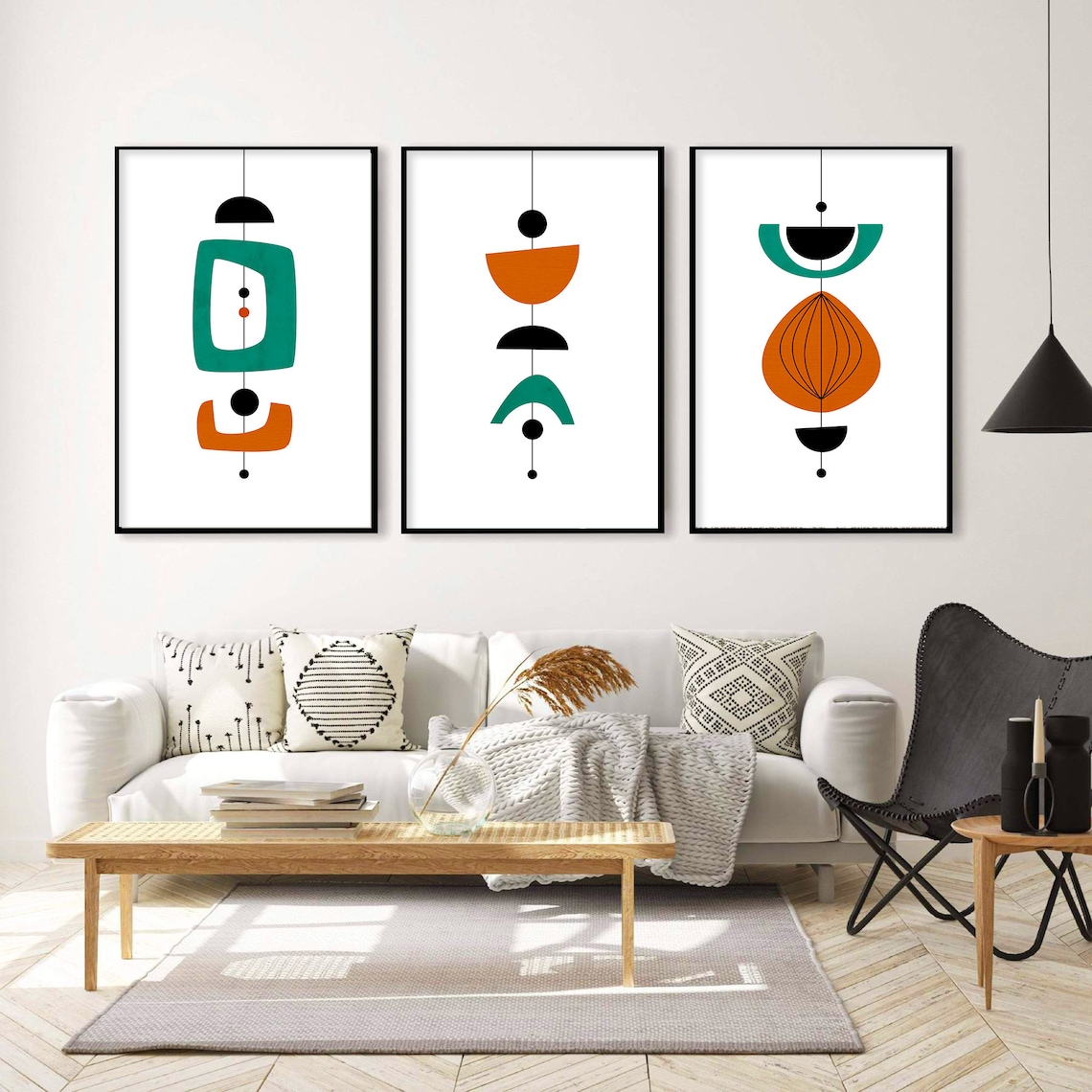 Mid Century Modern Art Printable Mid Century Set of Prints - Etsy