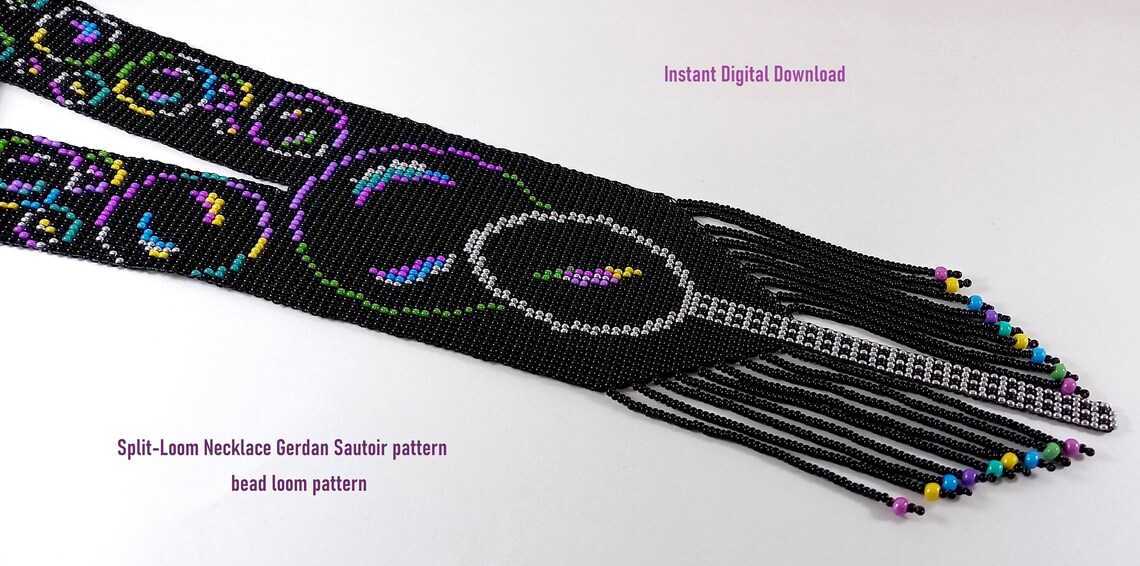 Bead Loom Pattern for a Sautoir-gerdan-split-loom Necklace, Beading ...