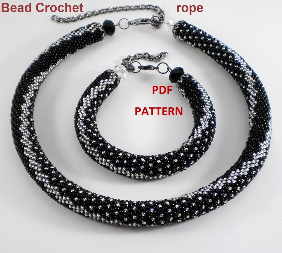 Bead Crochet Rope Pattern for Beading Necklace and Bracelet, DIY ...