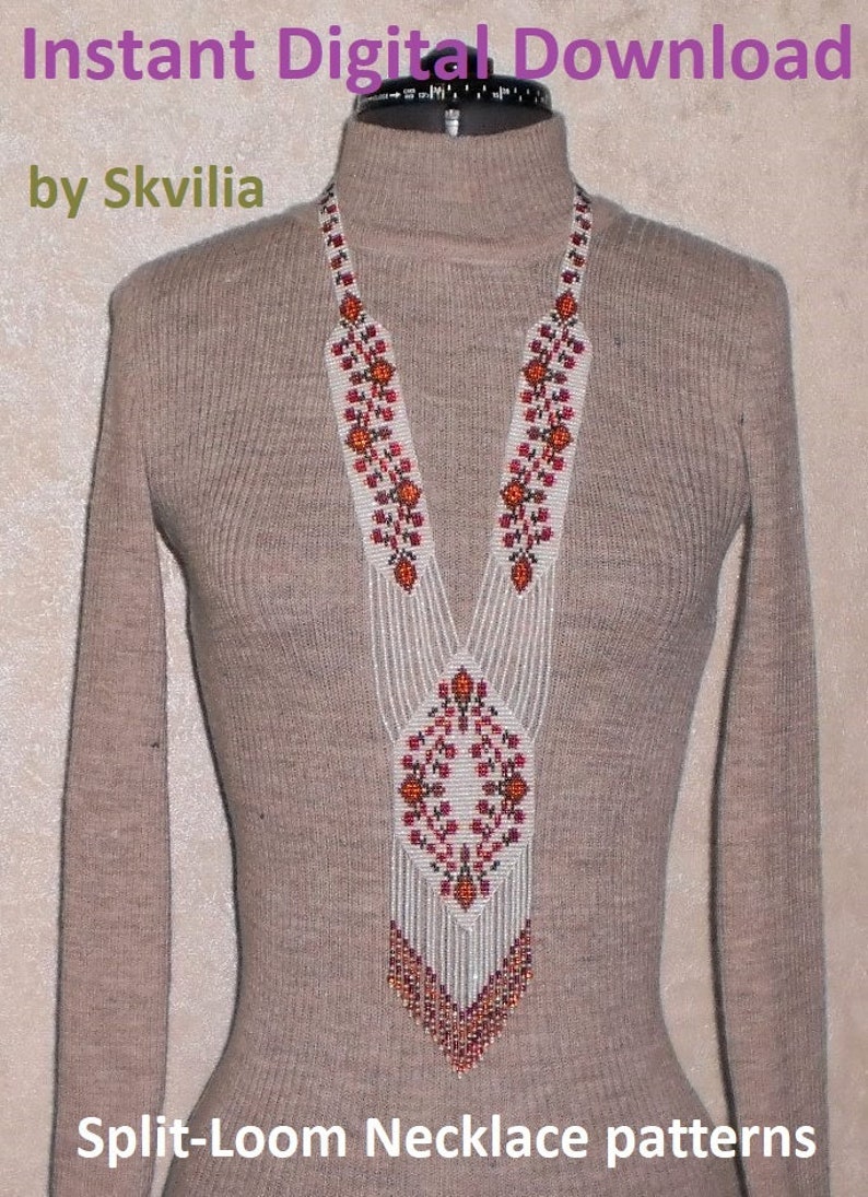 Bead Loom Patterns, Schemes for a Split-loom Necklace, Beading Loom ...