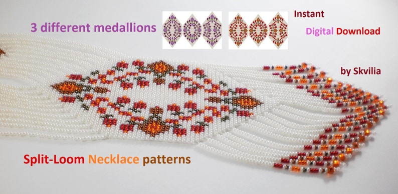 Bead Loom Patterns, Schemes for a Split-loom Necklace, Beading Loom ...
