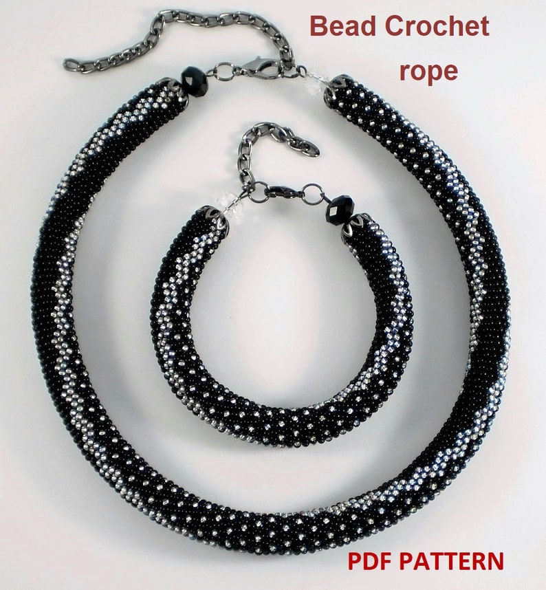 Bead Crochet Rope Pattern for Beading Necklace and Bracelet, DIY ...