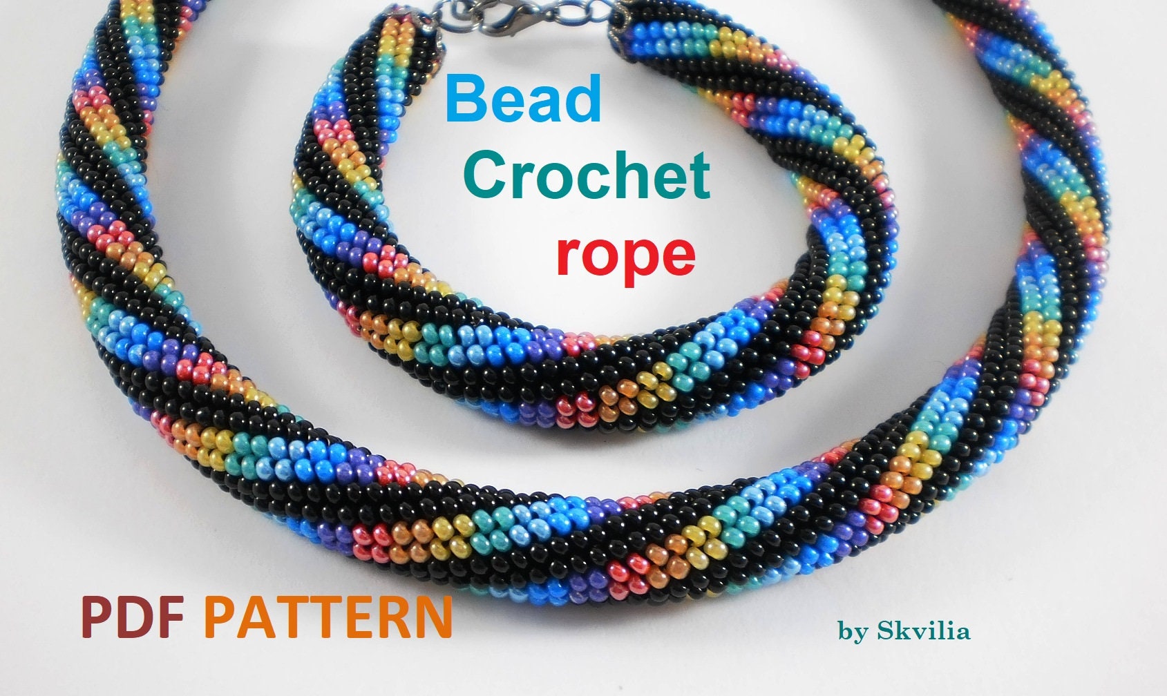 Bead Crochet Necklace Bracelet Patternrope Bead - Etsy