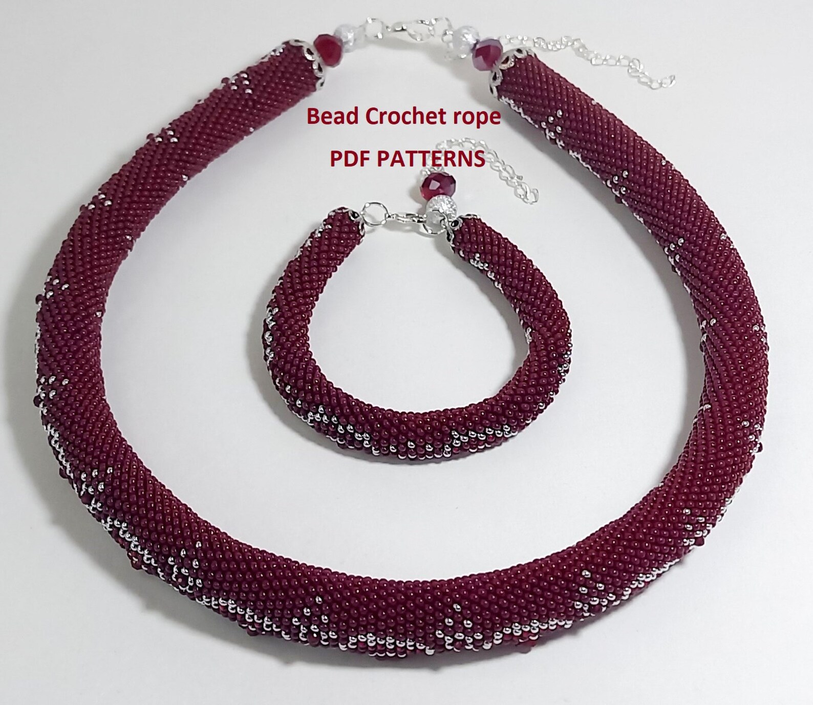 Bead Crochet Rope Patterns for Beading «rubie» Necklace and Bracelet ...