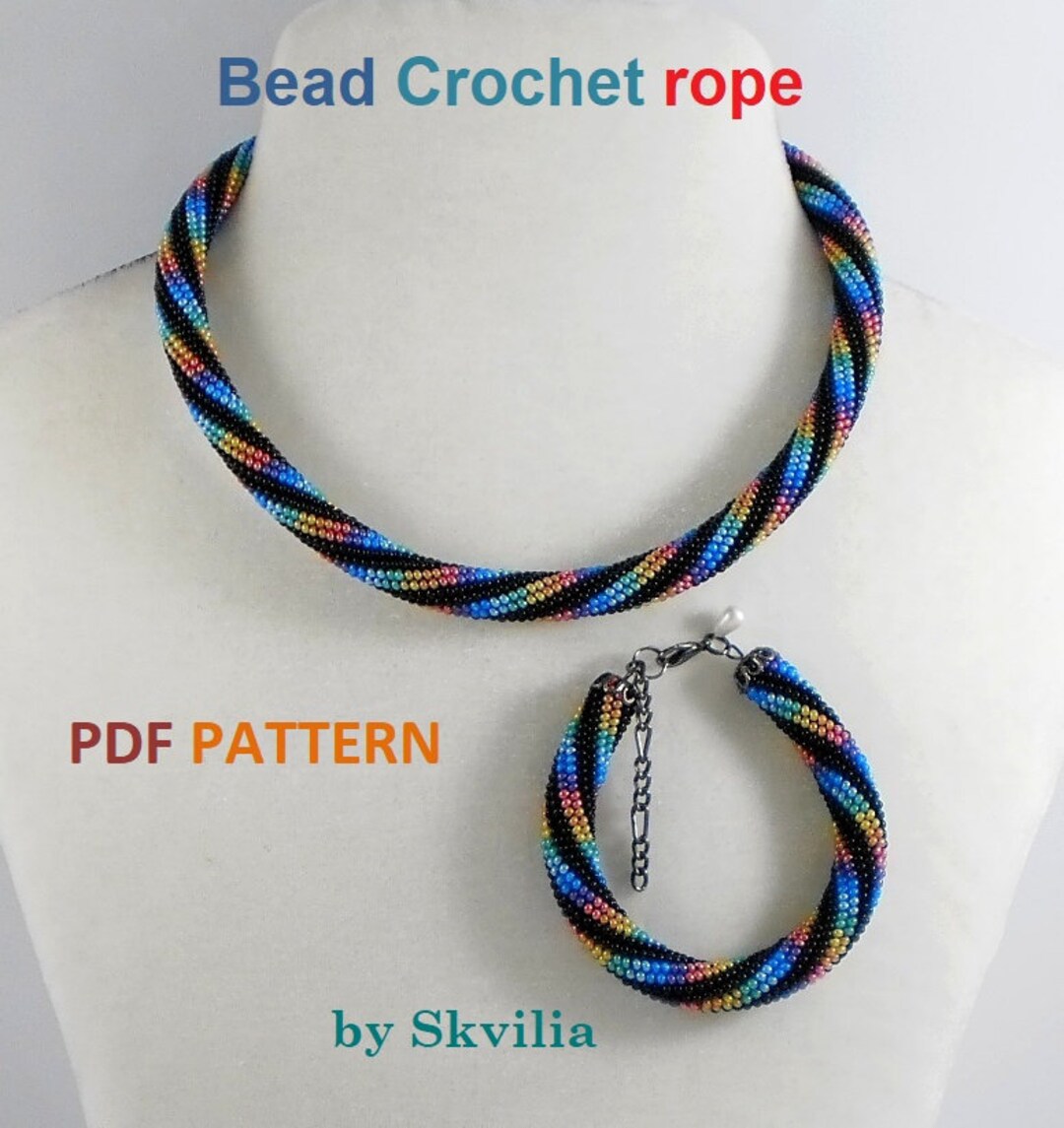 Bead Crochet Necklace Bracelet Patterns,rope Bead Crochet,pattern Seed ...