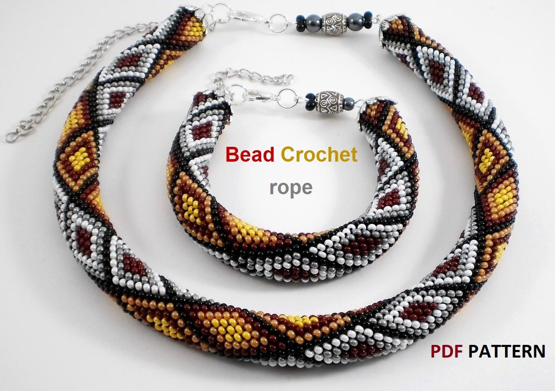 Bead Crochet Rope Pattern for Beading Necklace Instant Download - Etsy