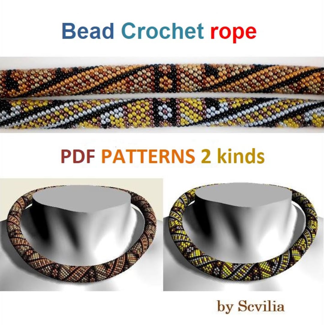 Bead Crochet Rope Pattern for Beading «flower Patchwork» Necklace and ...
