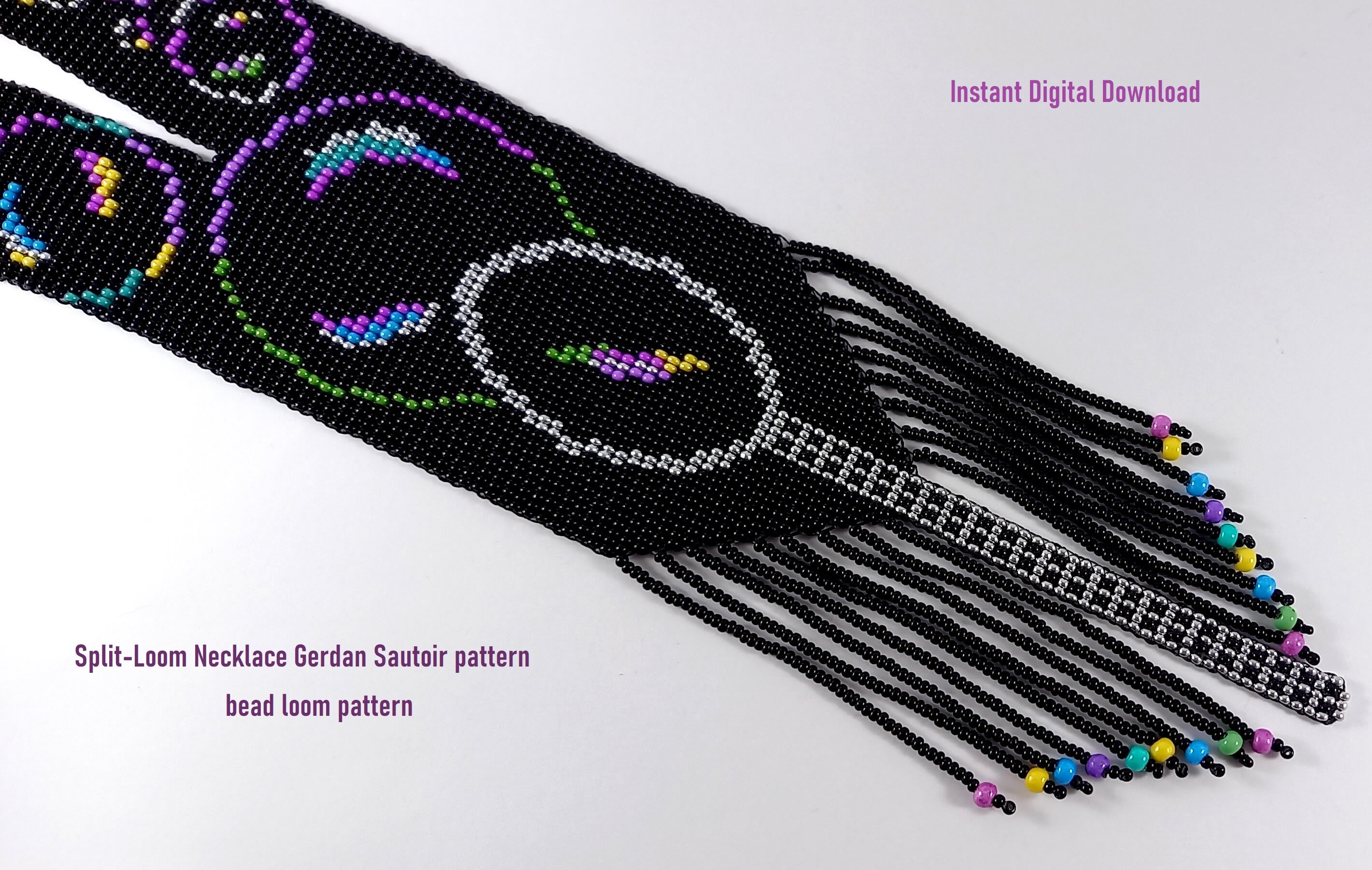 Bead Loom Pattern for a Sautoir-gerdan-split-loom Necklace, Beading ...