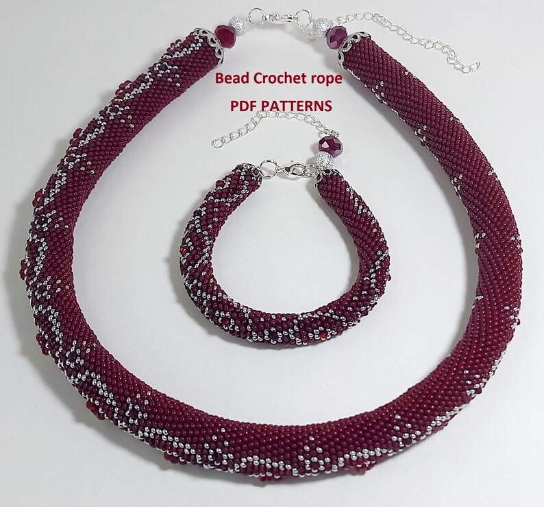 Bead Crochet Rope Patterns for Beading «rubie» Necklace and Bracelet ...