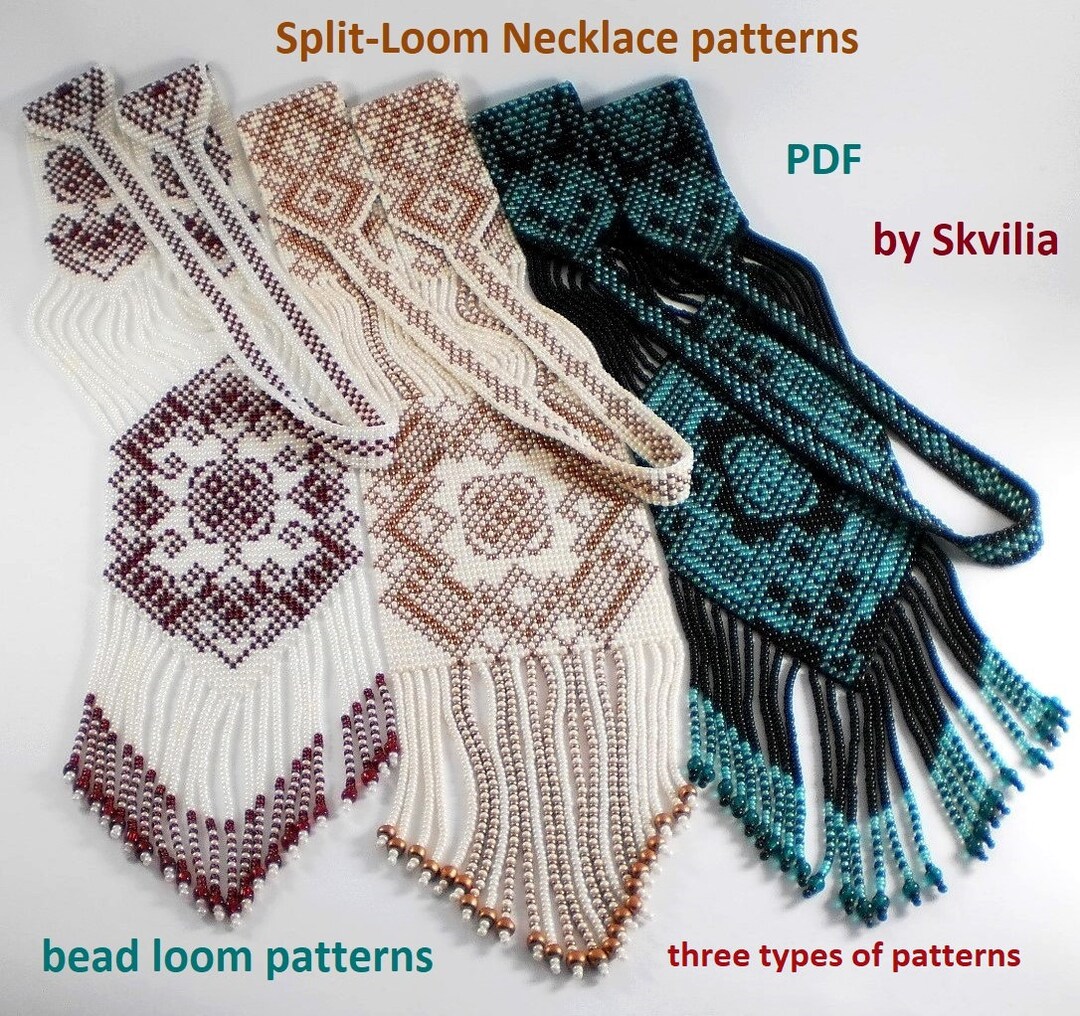 Bead Loom Patterns, Schemes for a Split-loom Necklace, Beading Loom ...