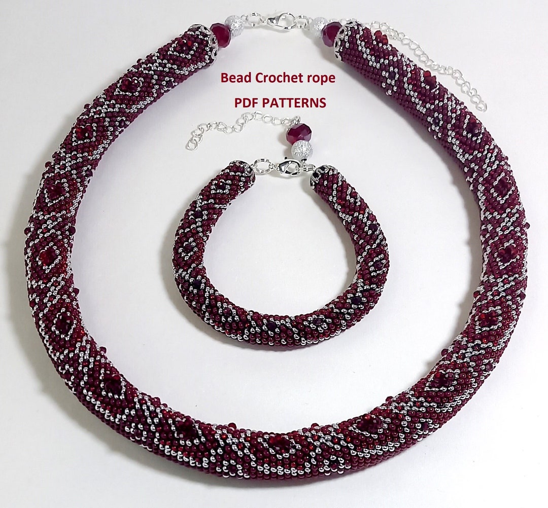 Bead Crochet Rope Patterns for Beading «rubie» Necklace and Bracelet ...