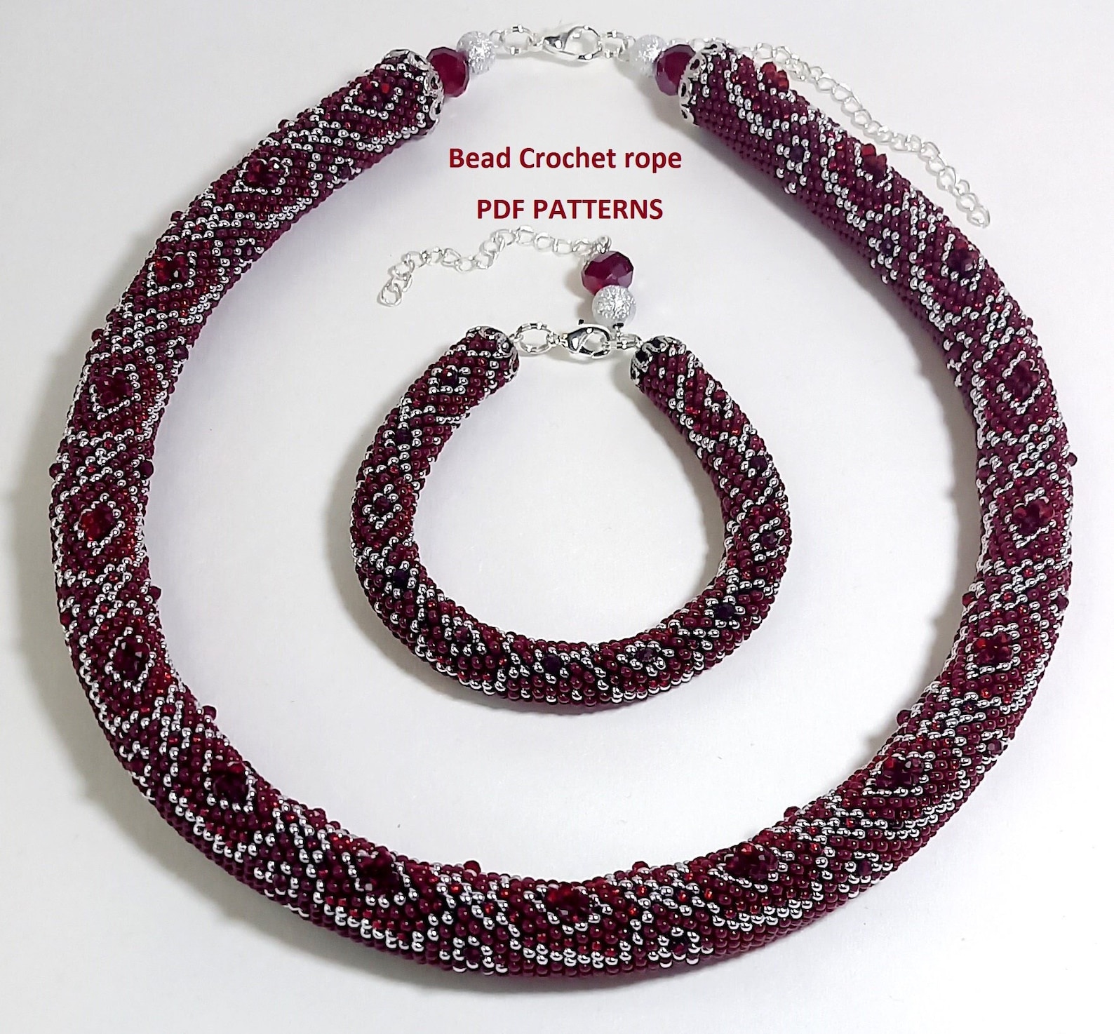 Bead Crochet Rope Patterns for Beading «rubie» Necklace and Bracelet ...