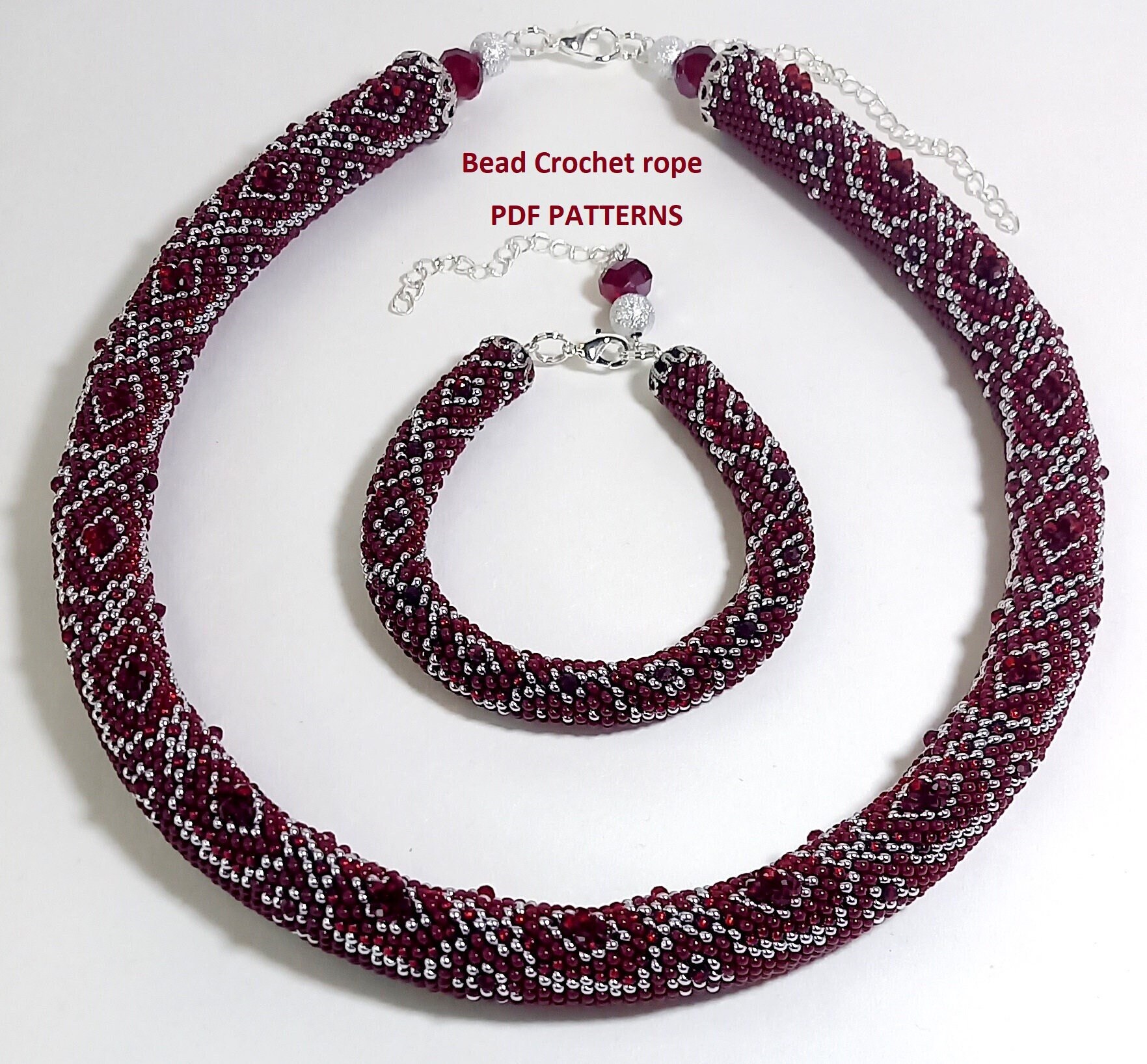 Bead Crochet Rope Patterns for Beading «rubie» Necklace and Bracelet ...
