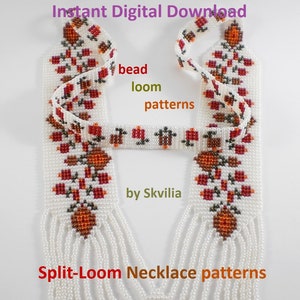 Bead Loom Patterns, Schemes for a Split-loom Necklace, Beading Loom ...