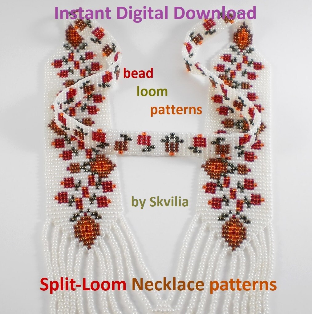 Bead Loom Patterns, Schemes for a Split-loom Necklace, Beading Loom ...