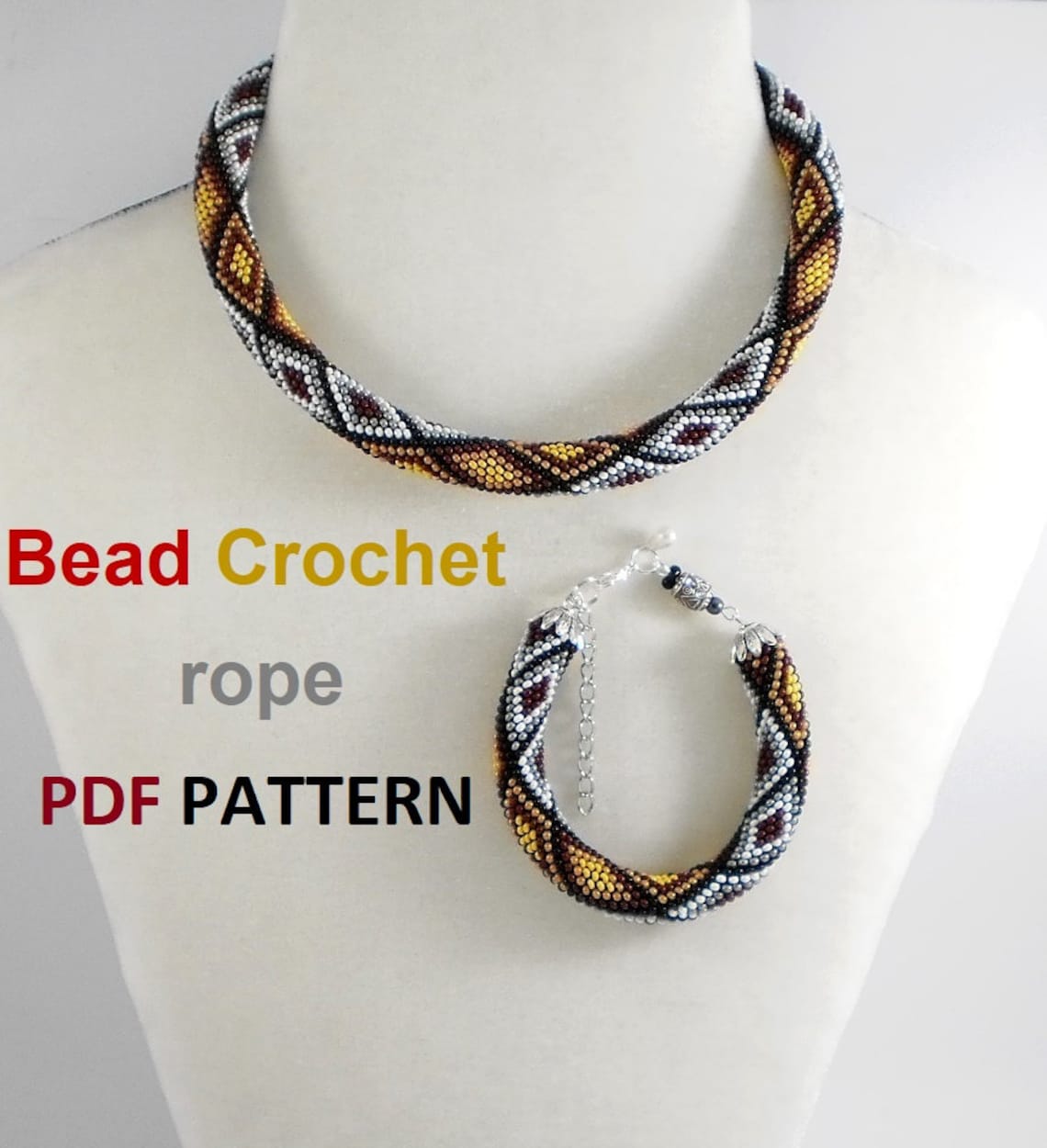 Bead Crochet Rope Pattern for Beading Necklace Instant Download - Etsy