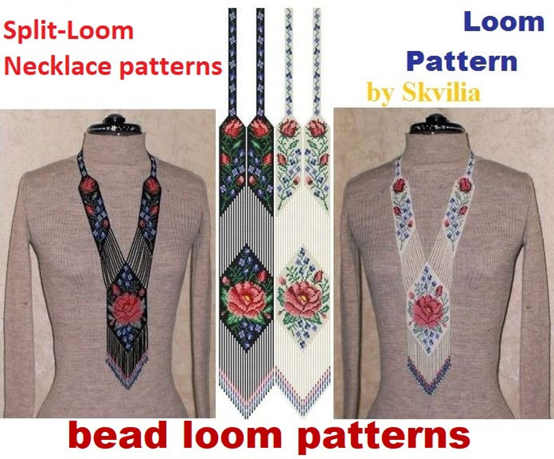 Bead Loom Patterns, Schemes for a Gerdan-split-loom Necklace, Beading ...