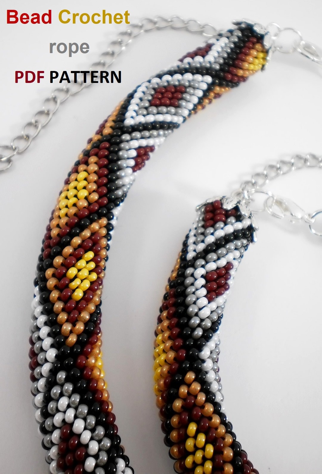 Bead Crochet Rope Pattern for Beading Necklace Instant Download - Etsy