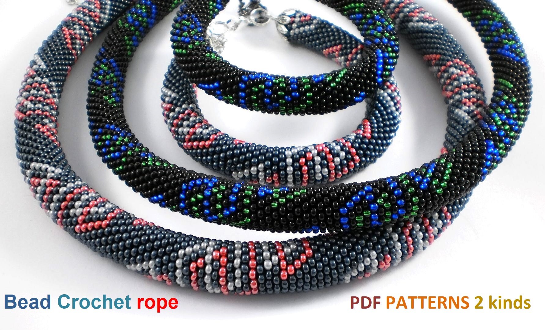 Bead Crochet Rope Pattern for Beadingzig-zagnecklace and - Etsy