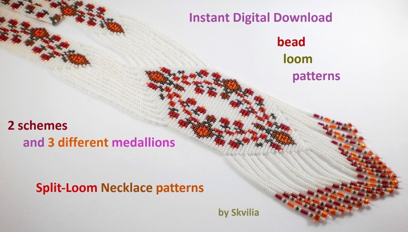 Bead Loom Patterns, Schemes for a Split-loom Necklace, Beading Loom ...