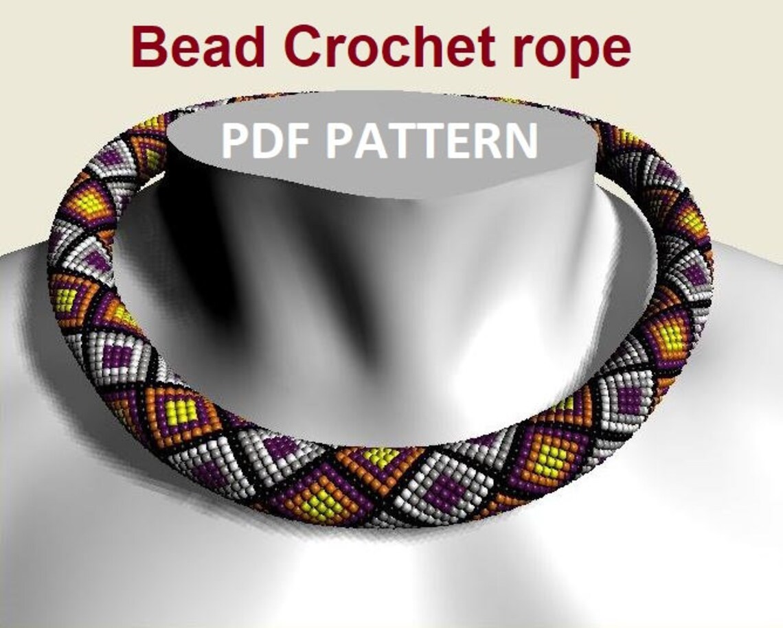 Bead Crochet Rope Pattern for Beading Necklace Instant Download - Etsy