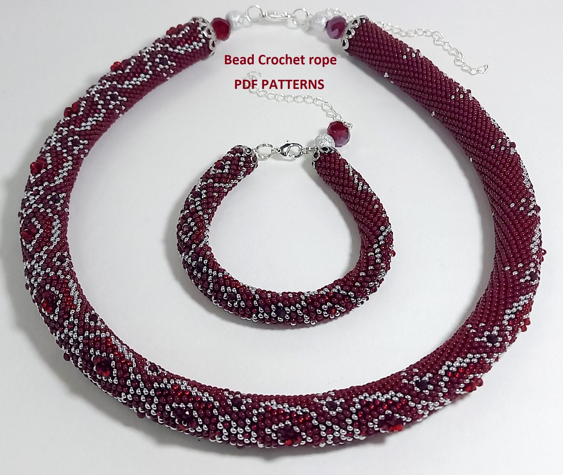 Bead Crochet Rope Patterns for Beading «rubie» Necklace and Bracelet ...