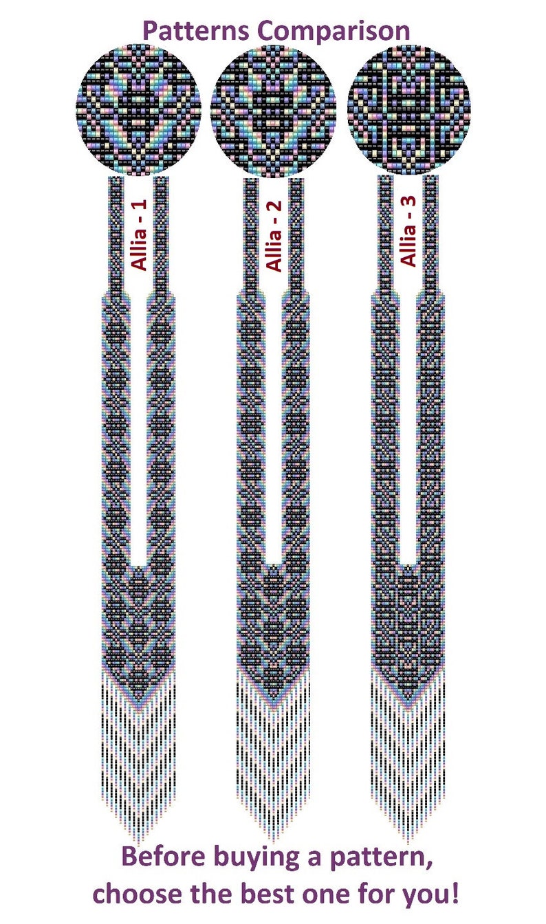 Bead Loom Pattern, Scheme for a Gerdan-split-loom Necklace, Beaded ...