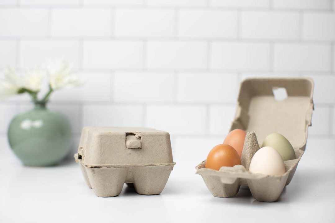 4-cell Egg Cartons - Natural - Pack of 10 - Blank 3x3 Top - Etsy