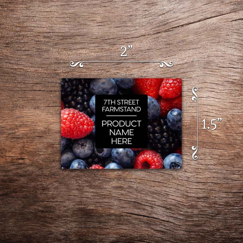 Customizable Mixed Berry Labels Vivid Photo - Etsy