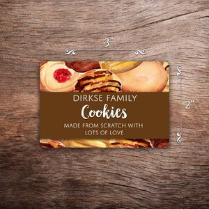 Customized Label - Homemade Cookies, Watercolor Style Label ...