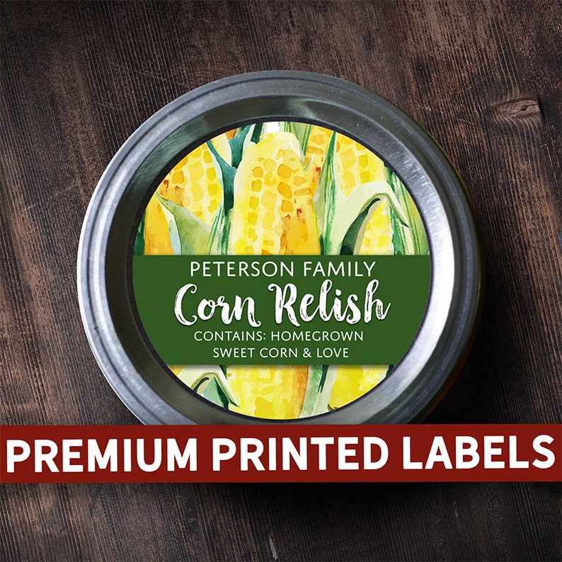 Customized Corn Canning Label Custom Sweet Corn Labels | Etsy