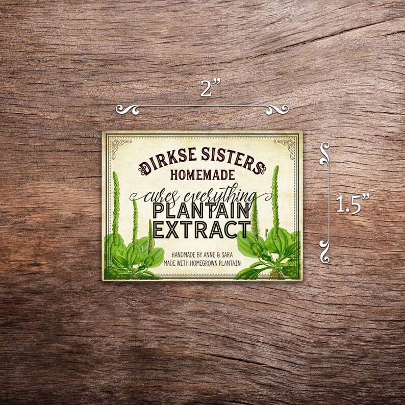 Customized Label - Homemade Plantain Tincture, Plantain Extract Label ...