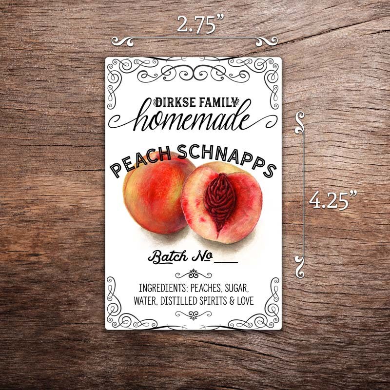 Customized Label - Peach Schnapps, Peach Cordial, Peach Liqueur, Peach ...