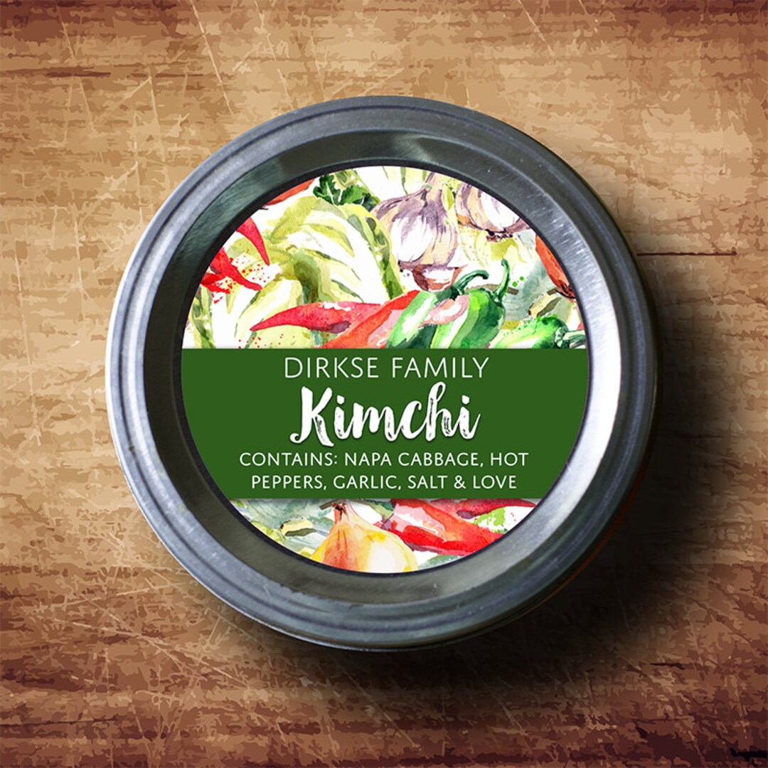 Customized Kimchi Label Watercolor Style Canning Jar Label - Etsy