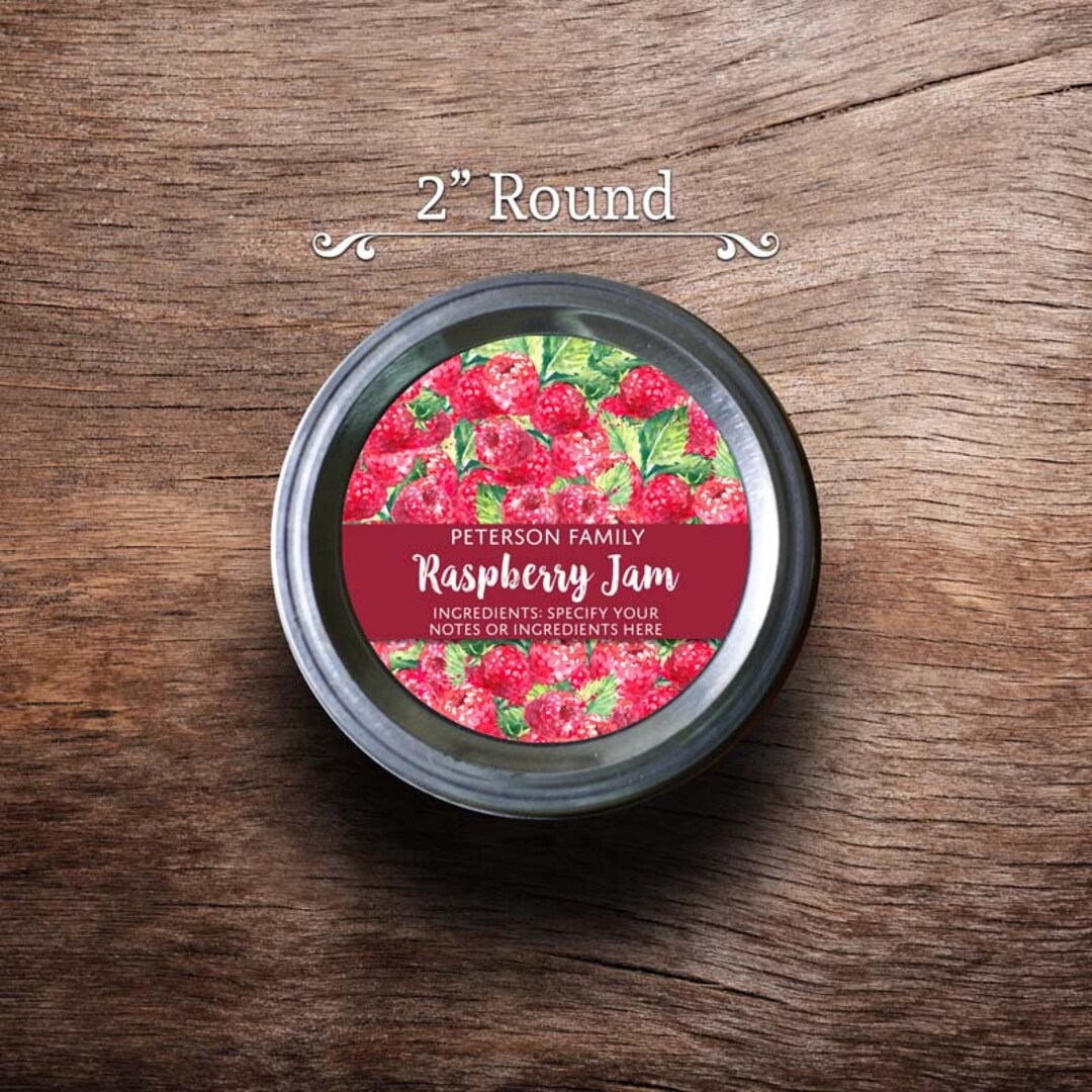 Customized Raspberry Jam Canning Label - Raspberry Jelly - Watercolor ...