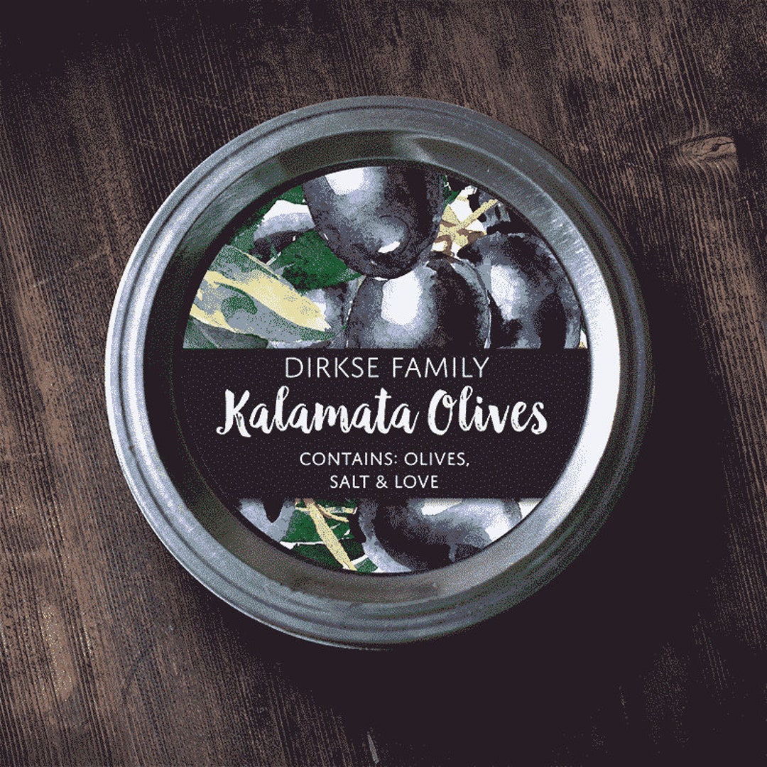 Customized Label for Olives - Watercolor Style Canning Jar Label - Wide ...