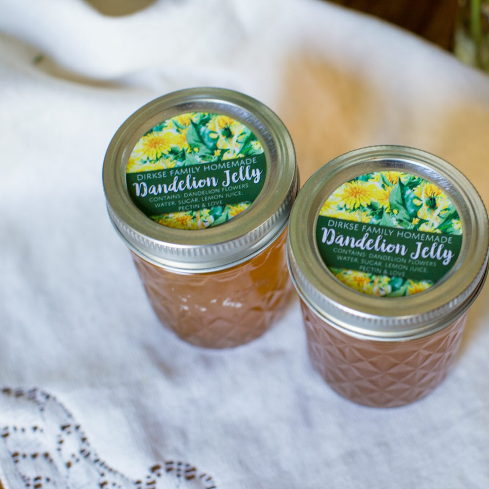 Customized Label Dandelion Jelly Dandelion Oil Watercolor | Etsy