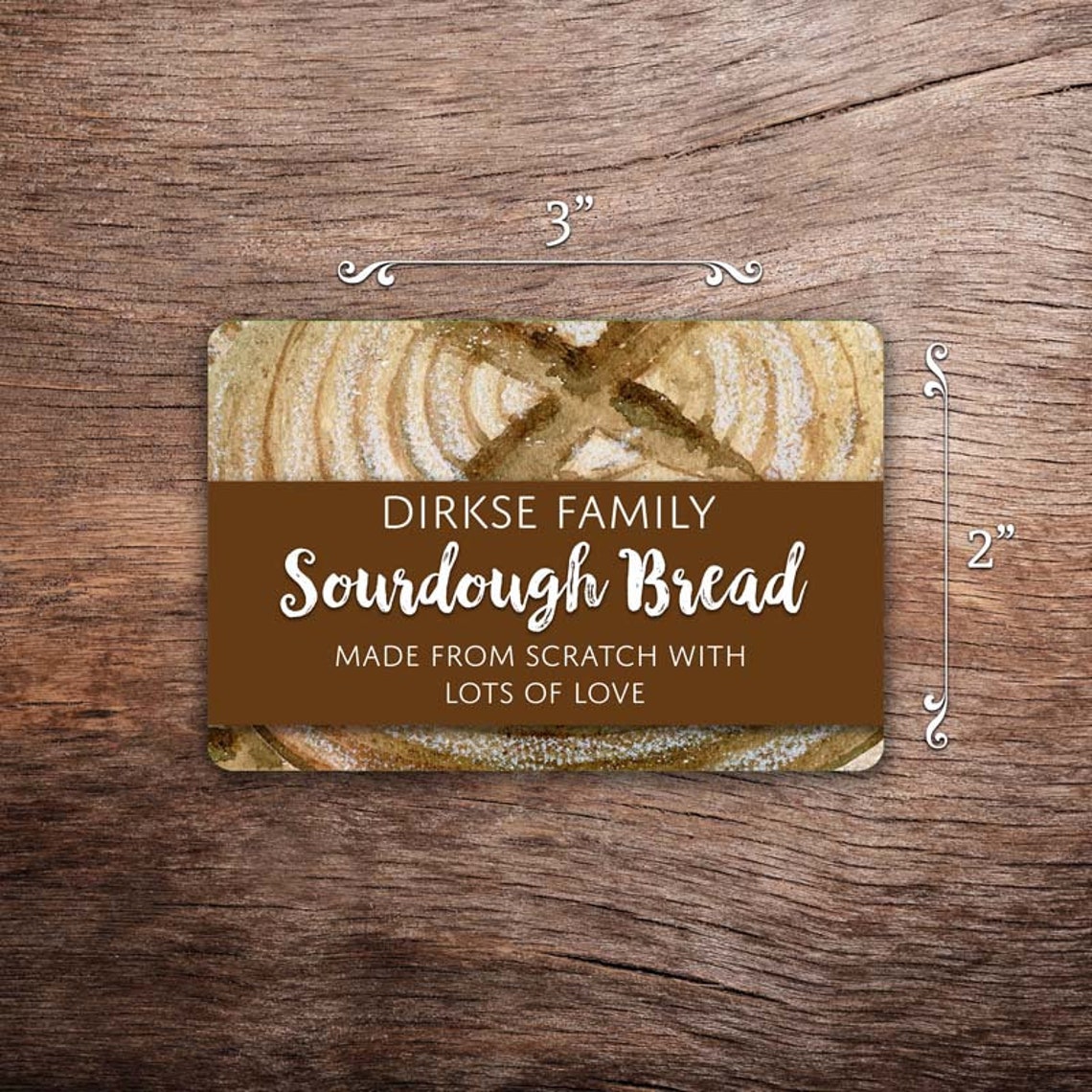 Customized Label Sourdough Bread Watercolor Style Label | Etsy