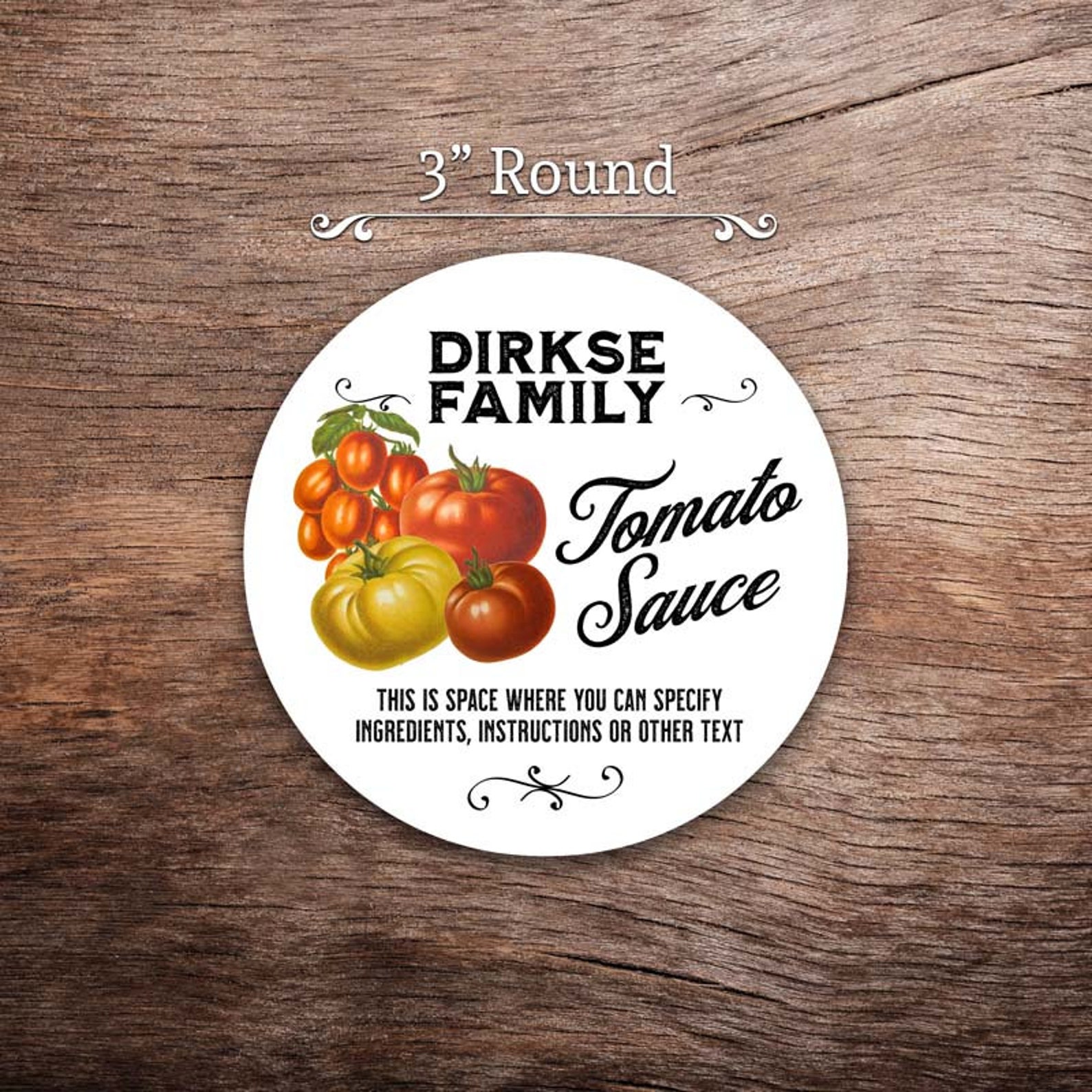 Customized Tomato Canning Labels - White Classic Style - All Text is ...