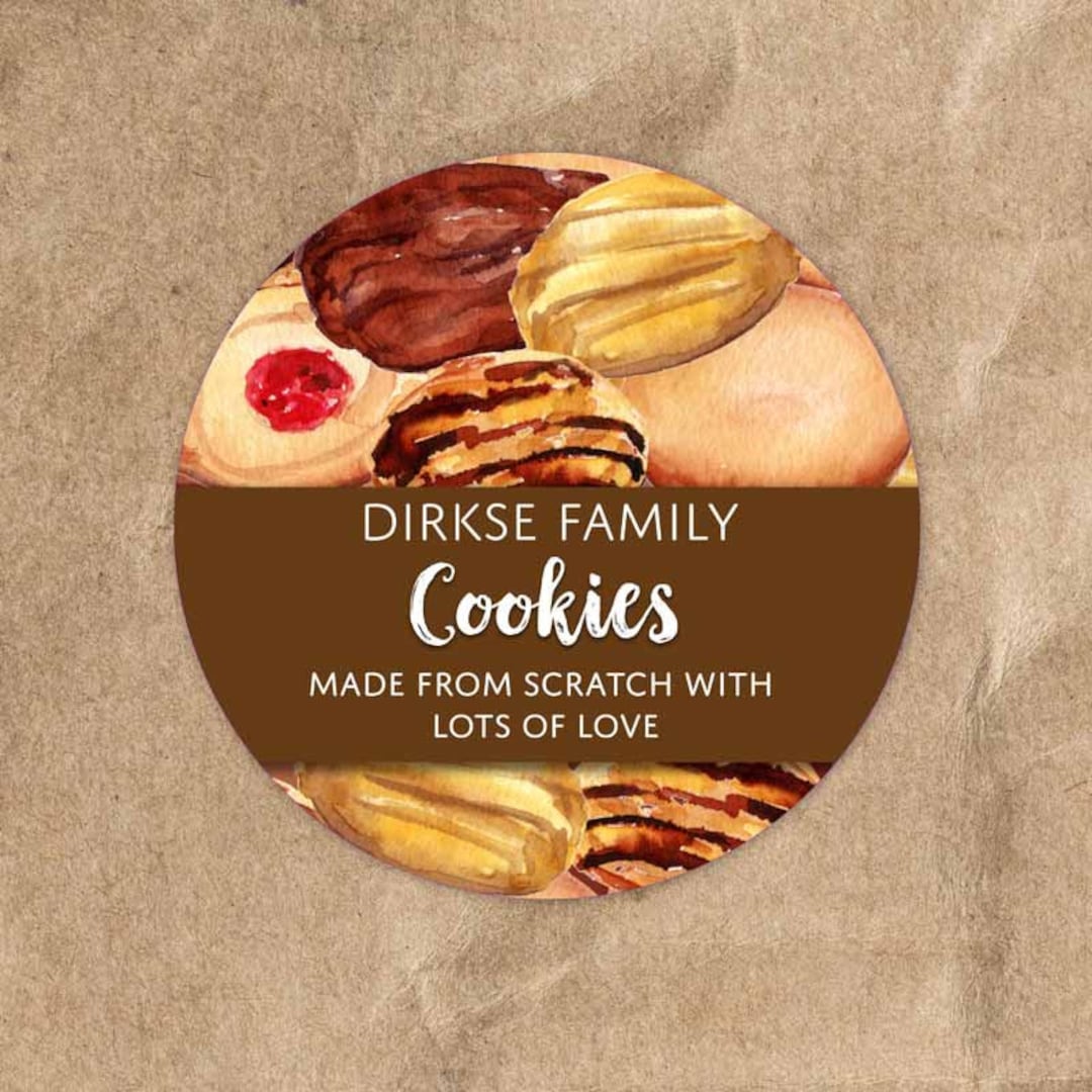 Customized Label - Homemade Cookies, Watercolor Style Label ...