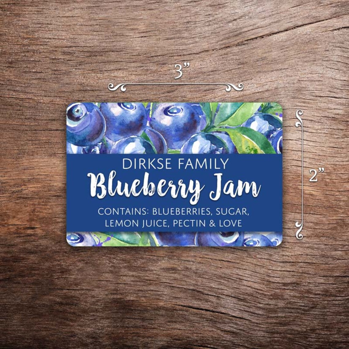 Customized Label Blueberry Jam and Preserves Watercolor - Etsy