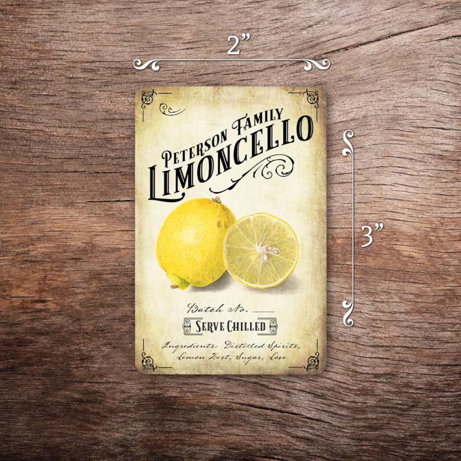 Limoncello Labels Vintage Style Customized Label for Lemon - Etsy