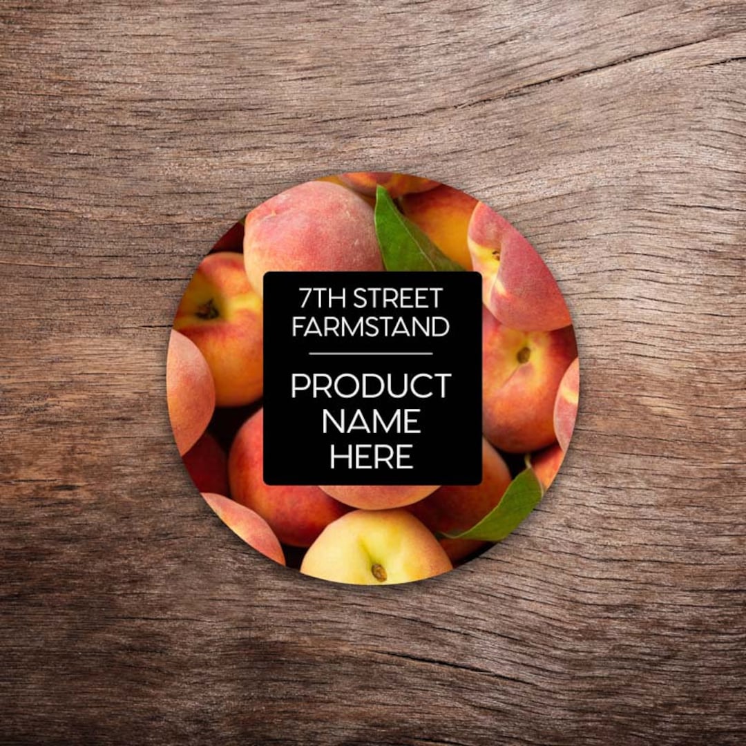 Customizable Peach Labels Vivid Photo - Etsy