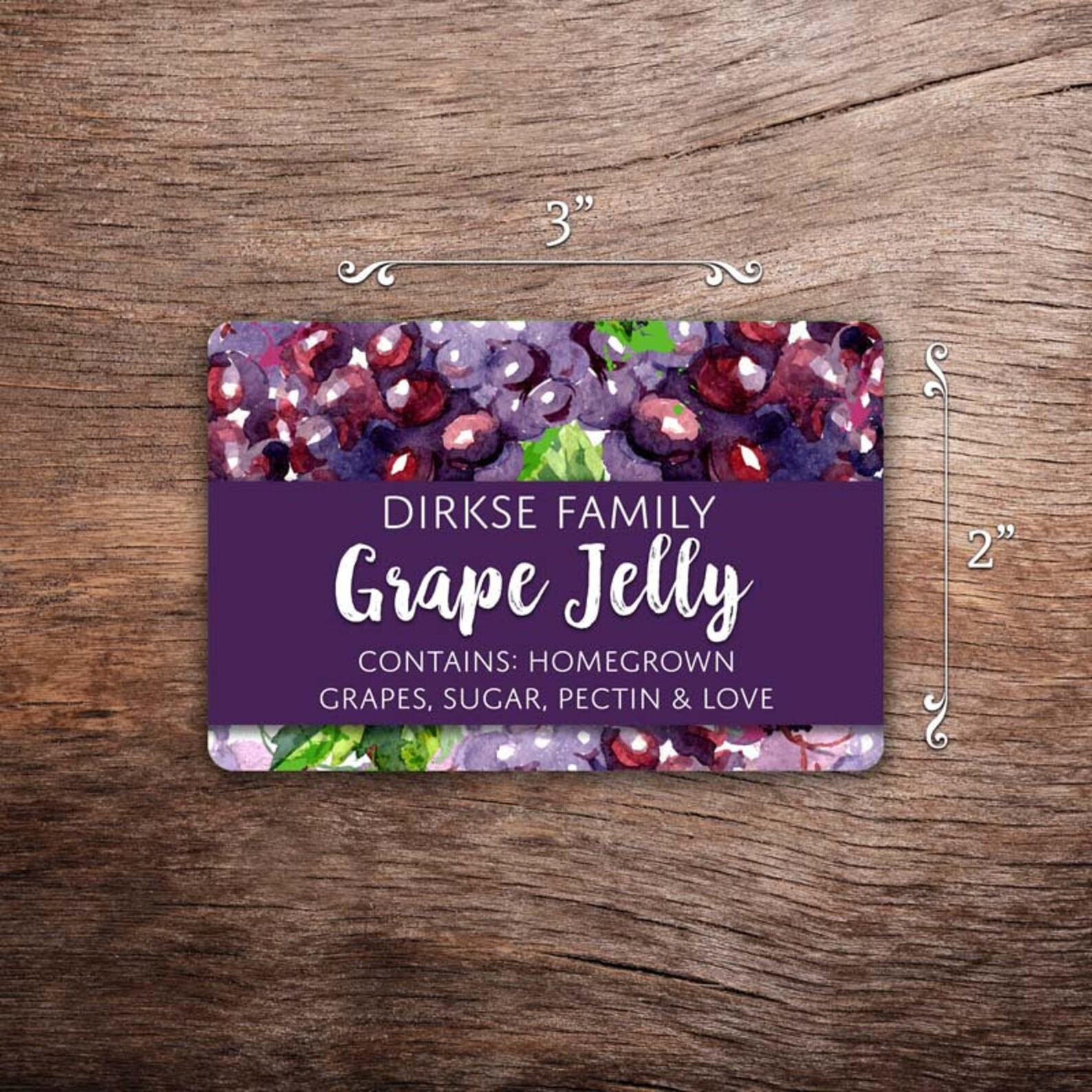 Customized Label Grape Jelly Grape Juice Watercolor Style | Etsy