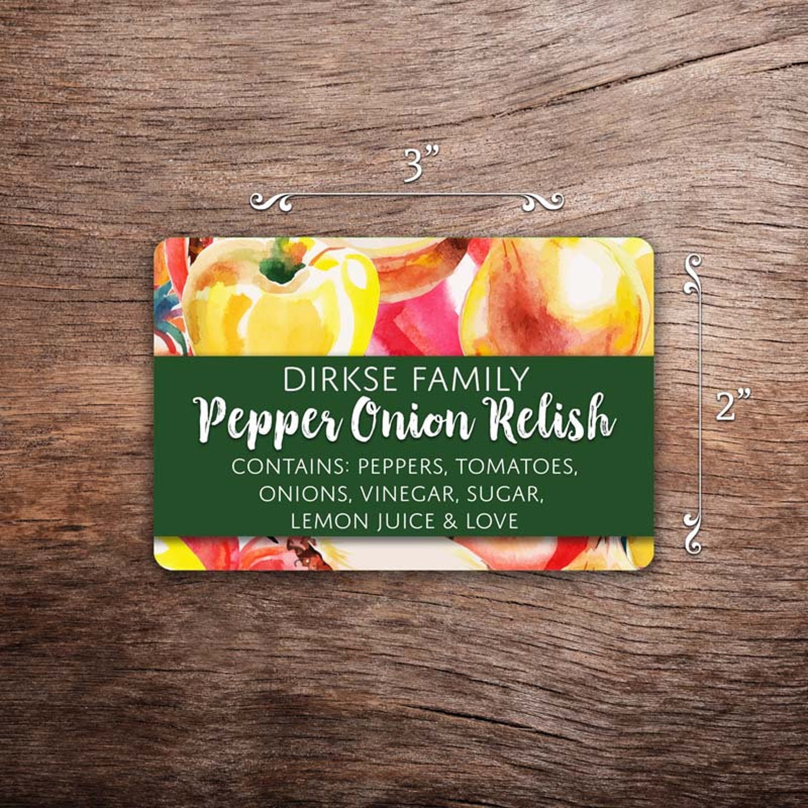 Customized Label for Pepper Onion Relish Watercolor Style - Etsy