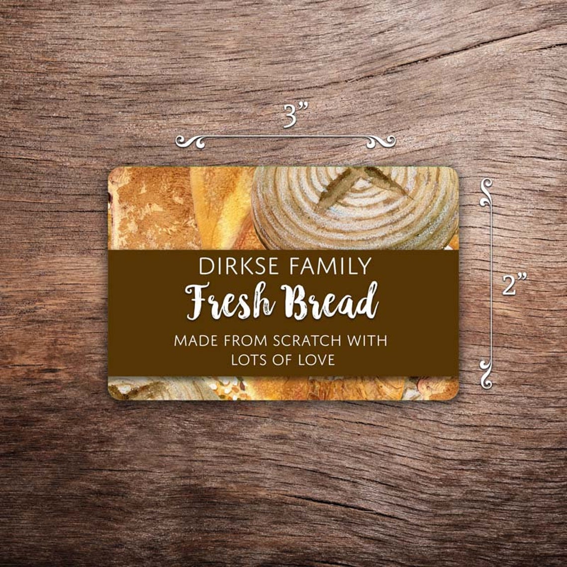 Customized Bread Label, Watercolor Style Label - Watercolor Bread Boule ...