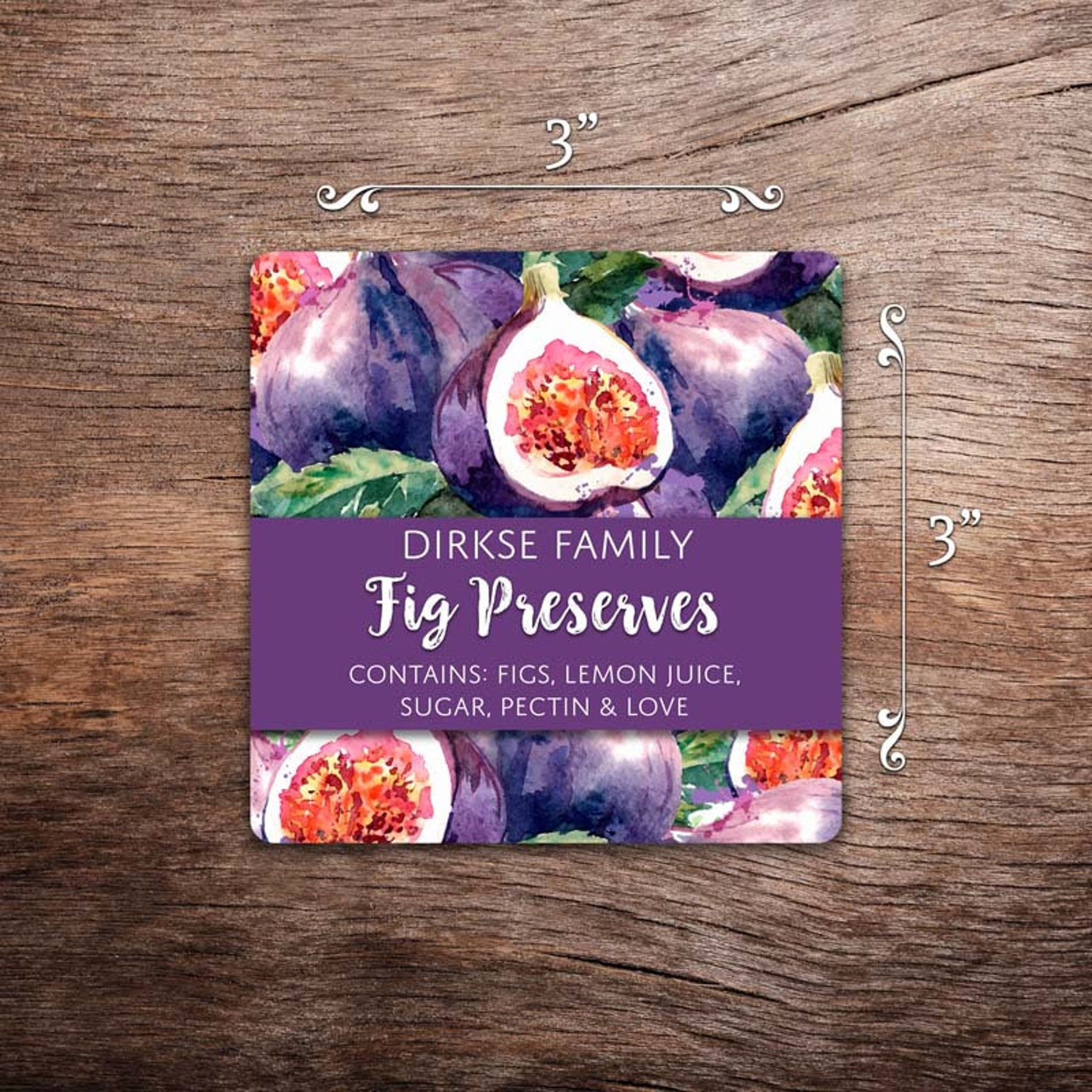 Customized Label Fig Jam Fig Preserves Watercolor Style - Etsy